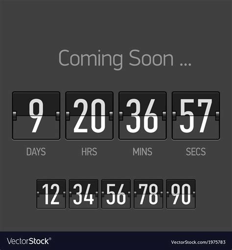 Flip Coming Soon Countdown Timer Template Vector Image