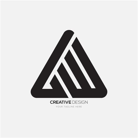 Premium Vector Letter Gw Triangle Shapes Alphabet Initial Abstract