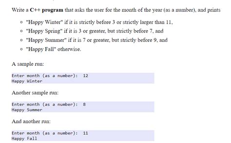 Solved Write A C Program That Asks The User For The Month