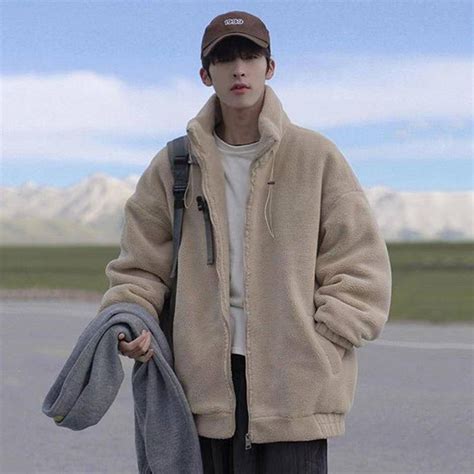 正韓羔羊毛外套 韓國羔羊毛外套 羔羊毛外套 Oversize 羔羊毛外套男裝冬裝外套加厚羔羊絨 蝦皮購物
