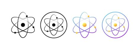 Premium Vector Atom Icons Different Styles Colors Atom Set Proton