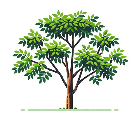 Premium Vector Neem Tree Vector Art In Simplified Style