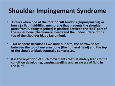 Ppt Shoulder Impingement S Yndrome Powerpoint Presentation Free