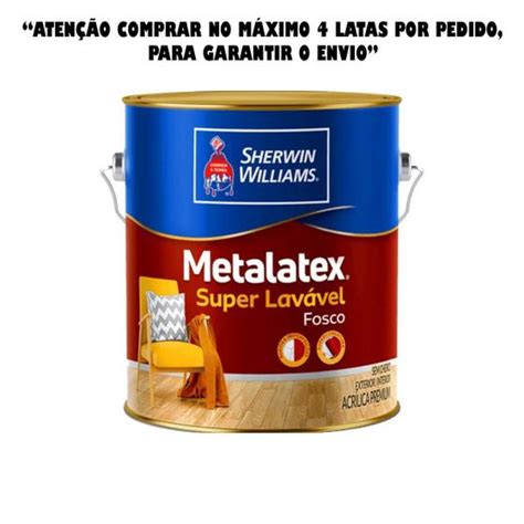 Tinta Metalatex Super Lavavel Fosco 3 6l Sherwin Williams Branco