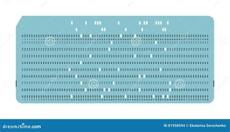 Punched Card Vintage Computer Data Storage Stock Vector Illustration Of Binary Hardware