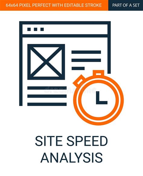 Site Speed Analysis Colorful Outline Vector Iconsite And Timer Symbol Stock Vector