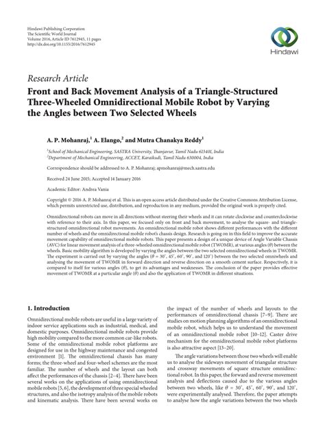 pdf front and back movement analysis of a triangle structured three