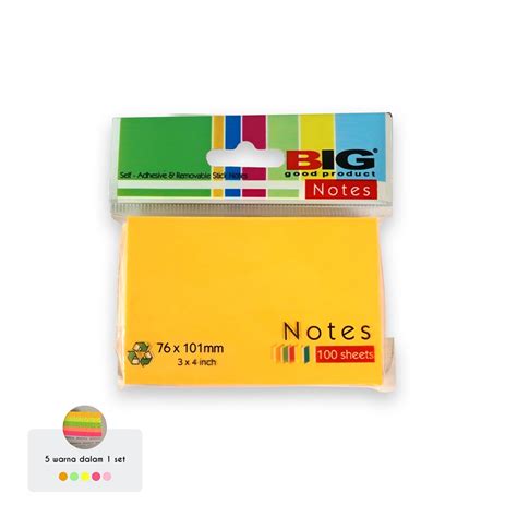 Jual Big Sticky Notes Warna Note Kertas Memo Tempel Tumpuk Shopee