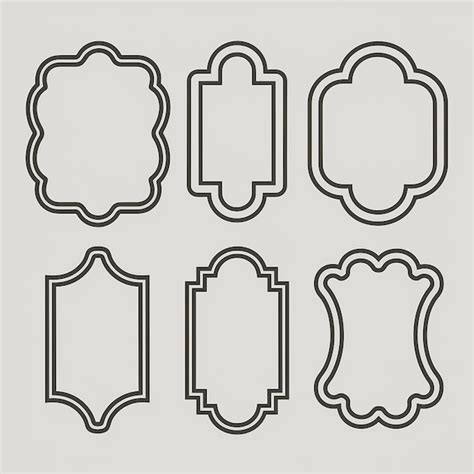 Premium Vector A Collection Of Decorative Ornate Frame Shapes There