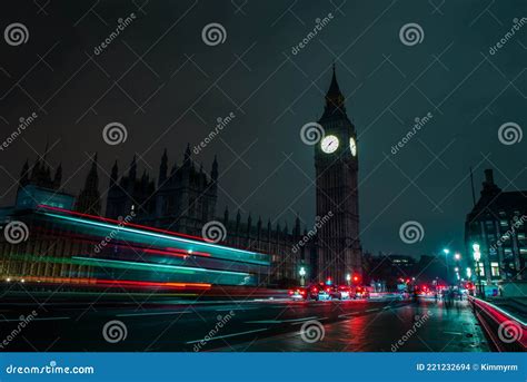Big Ben London England By Night Big Ben By Night With Light Trails