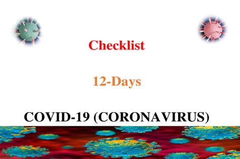 12 Day Covid 19 Coronavirus Checklist Wiselancer