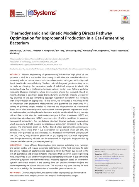 Pdf Thermodynamic And Kinetic Modeling Directs Pathway Optimization