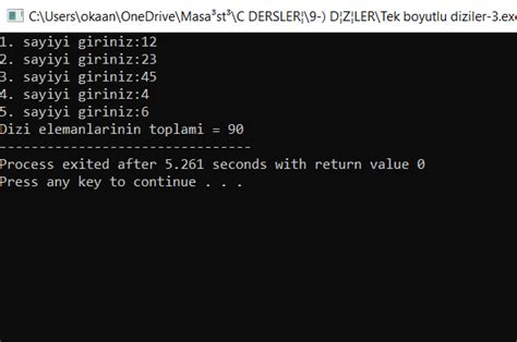 C Programlama Dilinde Dizilerarrays Kod Blokları