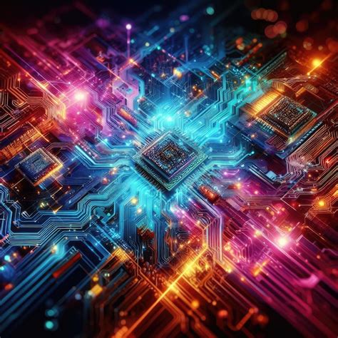 Premium Ai Image Electric Elegance Abstract Cpu Background