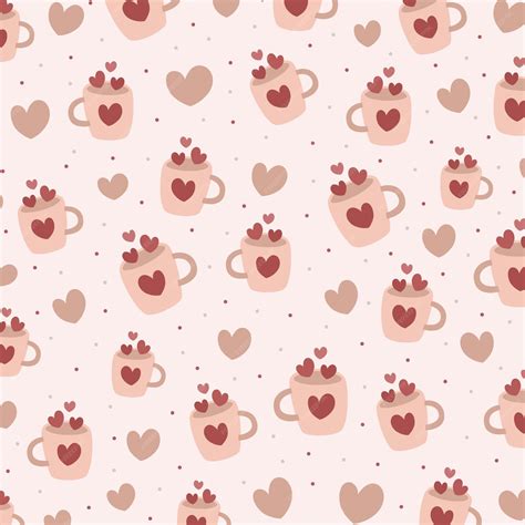 Premium Vector Pattern With Love Shape Vector Illustration Pastel