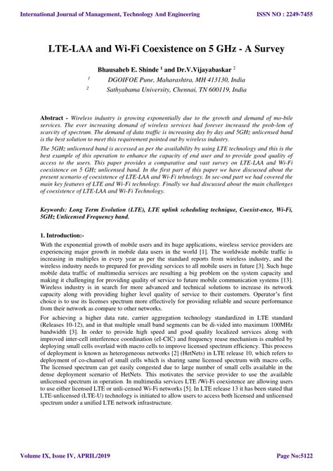 Pdf Lte Laa And Wi Fi Coexistence On 5 Ghz—a Survey