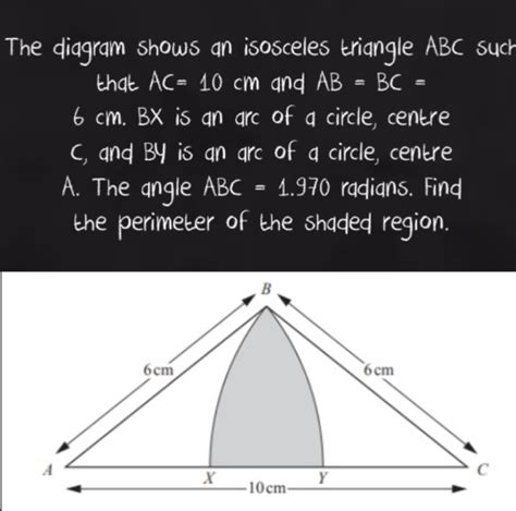 Solved The Diagram Shows An Isosceles Triangle Abc Such Tha Geometry