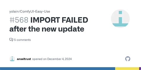 Import Failed After The New Update · Issue 568 · Yolaincomfyui Easy