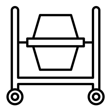 Concrete Mixer Line Icon 14809179 Vector Art At Vecteezy