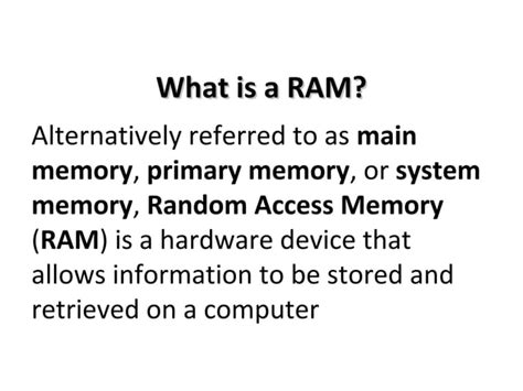 Random Access Memory Ppt