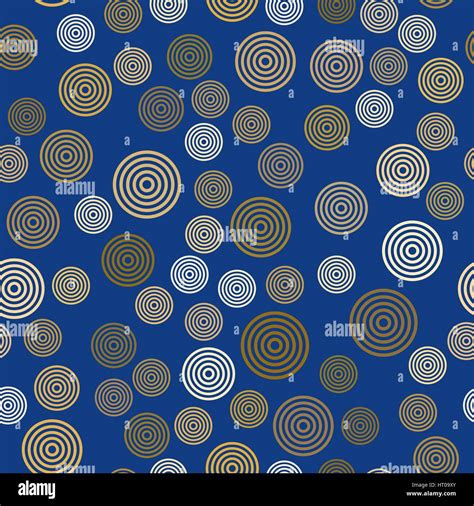 Vector Seamless Pattern Yellow Concentric Circles On Blue Background Stock Vector Image And Art