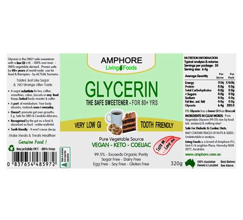 Pure Vegetable Glycerin The Only Safe Sweetener Singles Packs Or B