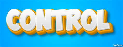 Control Yellow White 3d Text Effect Generator