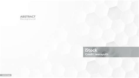 Abstract Modern Hexagon Background White And Grey Honey Pattern
