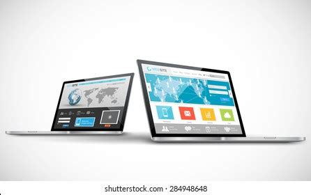 Laptop Computer Responsive Web Design Stock Vector Royalty Free