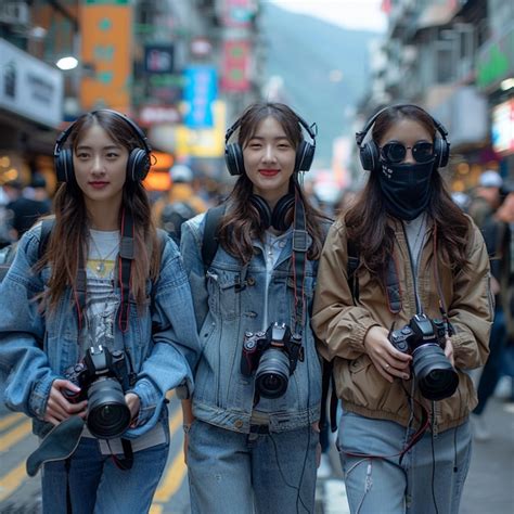 Premium Photo A Group Of Asian Girls In Hong Kong