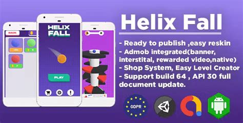 Helix Fall 230 Levels Unity Game Template Admob Ads Gdpr Consent