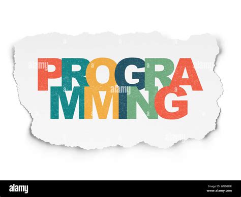Database Concept Programming On Torn Paper Background Stock Photo Alamy