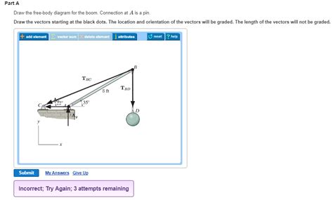 Solved Part A Draw The Free Body Diagram For The Boom Chegg