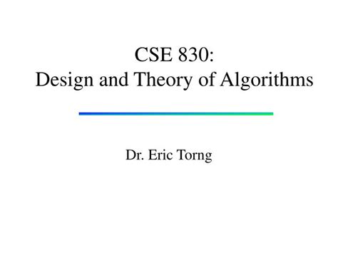 ppt cse 830 design and theory of algorithms powerpoint presentation