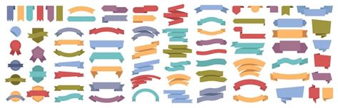Premium Vector Ribbons And Banners Curved Scroll Flags Stickers
