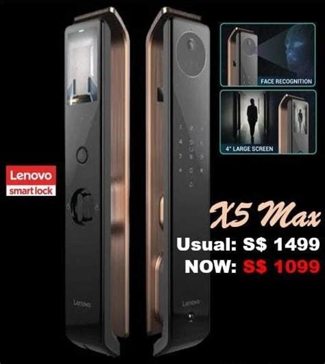 Lenovo Smart Door Lock X5 Max With Face Recognitions And Door Viewer
