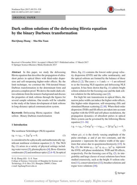 Dark Soliton Solutions Of The Defocusing Hirota Equation By The Binary Darboux Transformation