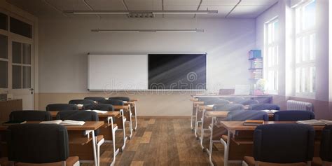 Interior Classroom Front View Stock Illustrations 289 Interior