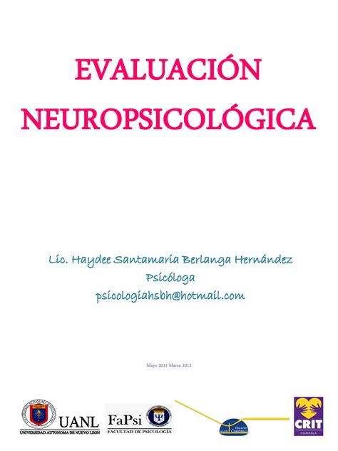 EvaluacióN NeuropsicolóGICA EVALUACIN NEUROPSICOLGICA Lic Haydee