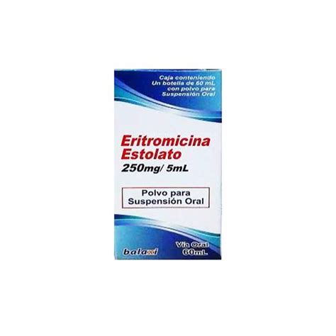 Eritromicina Polvo Para Suspensión Oral 250mg5ml X 60ml Balaxi