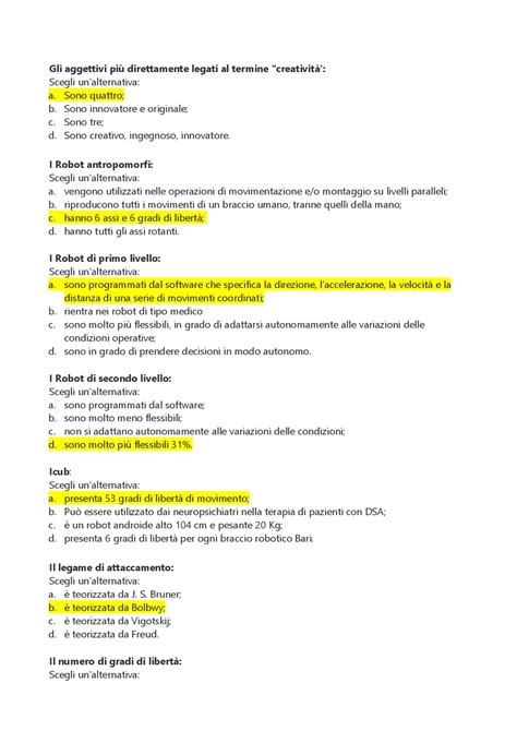 Domande E Risposte Test Coding Cres 200 Ore Eirsaf Uniscientia