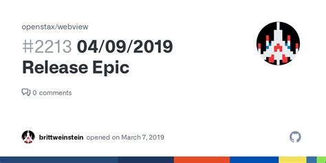 04092019 Release Epic · Issue 2213 · Openstaxwebview · Github