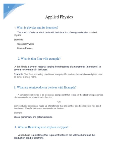 Applied Physics Notes Pdf