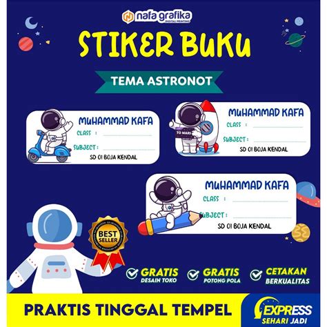 Jual Isi 40 Stiker Custom Nama Buku Sticker Mapel Mata Pelajaran