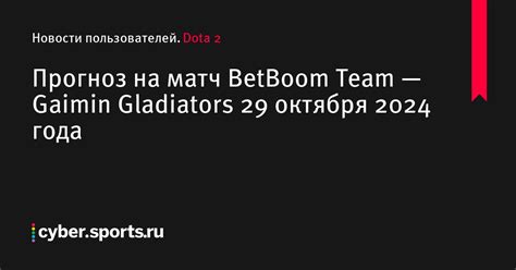Betboom Team — Gaimin Gladiators прогноз на матч 29 октября 2024 года