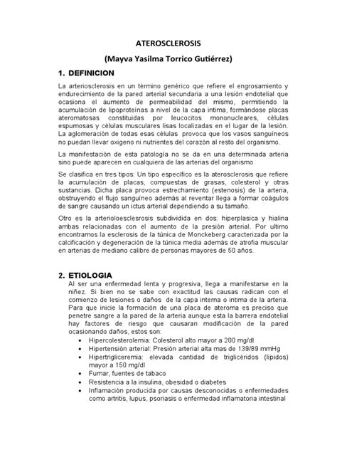Aterosclerosis Pdf Aterosclerosis Sistema Cardiovascular