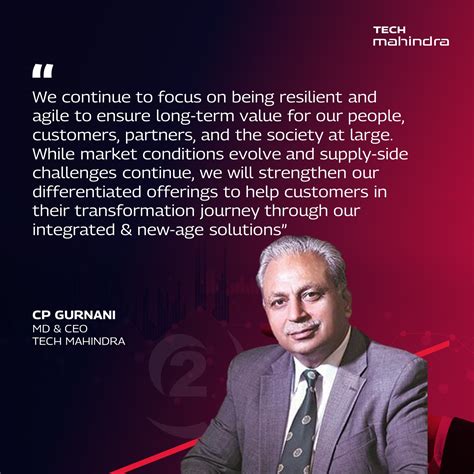 Tech Mahindra Our Md And Ceo Cp Gurnani And Cfo Rohit