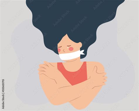 Oppressed Woman Cries And Suffers From Sexual Harassment Or