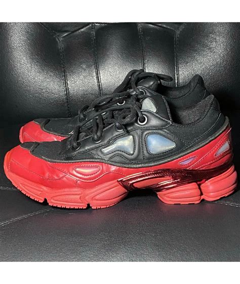 ADIDAS X RAF SIMONS Красные кожаные низкие кроссовки / кеды для мужчин ...