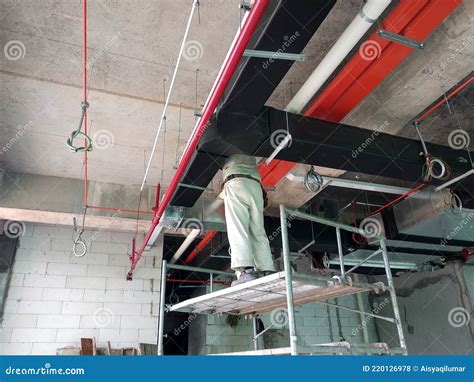 Installation Of Electrical Services Conduit Cable Tray And Wire Ring